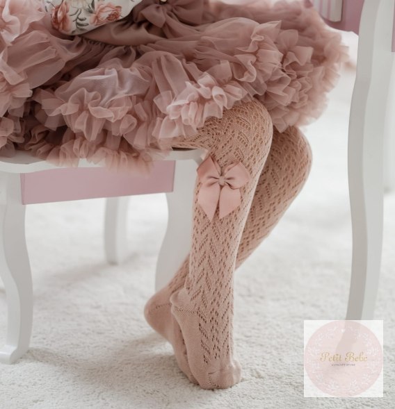 RAJSTOPY AŻUROWE Z KOKARDĄ OLD ROSE CONDOR #544 > Condor